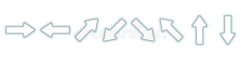 A Set of Arrows in Different Directions. Simple Arrows Indicate the ...