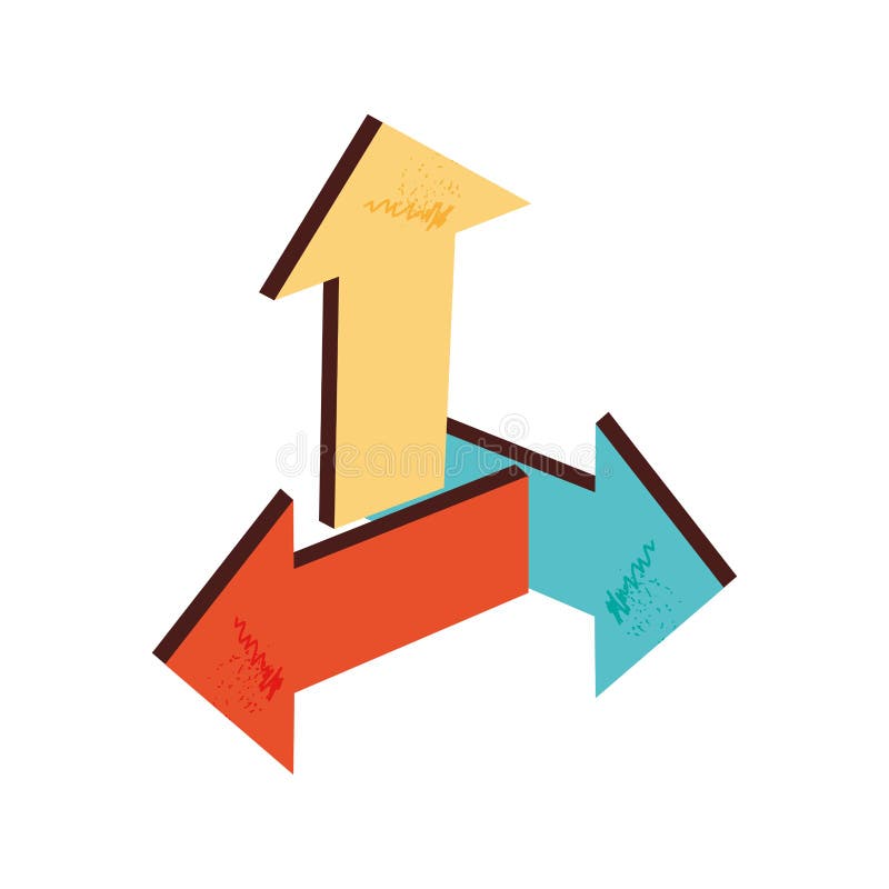 Set of Arrows in Different Directions Stock Vector - Illustration of ...