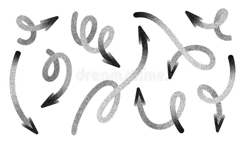 Set of Arrows with a Grainy Texture Stock Vector - Illustration of ...