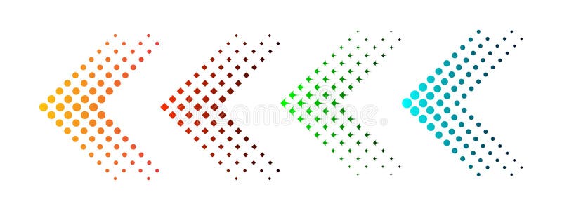Set of Arrows with Halftone Effect. Vector Illustration Stock ...