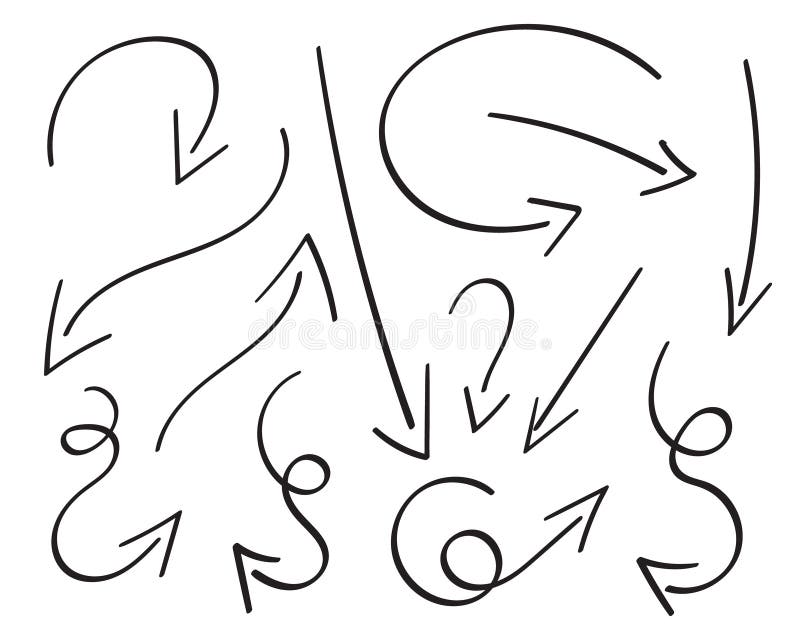 Set of Arrows. Hand Drawn Elements Collections.Simple Vector Logos ...