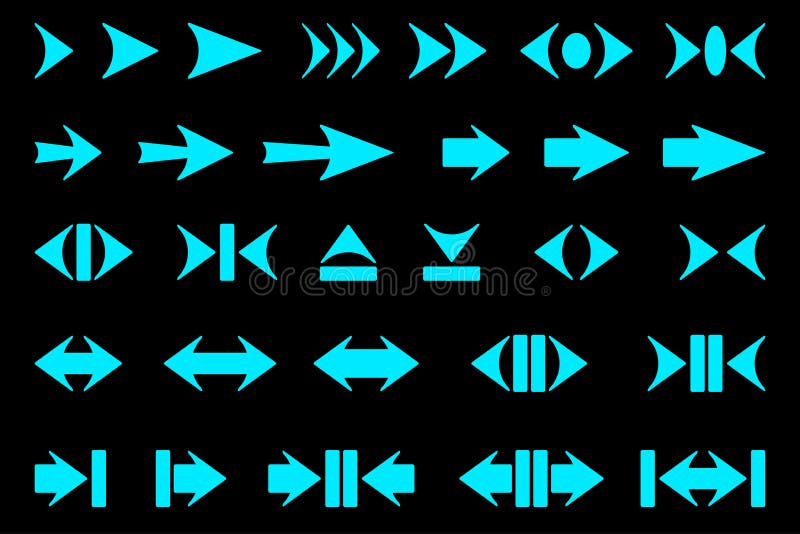 Set of Arrows of Light. Vector Illustration. Stock Vector ...