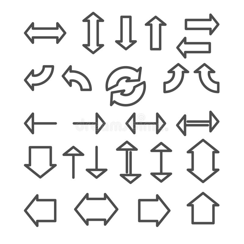 Set of arrows linear icons stock vector. Illustration of vector - 84965607