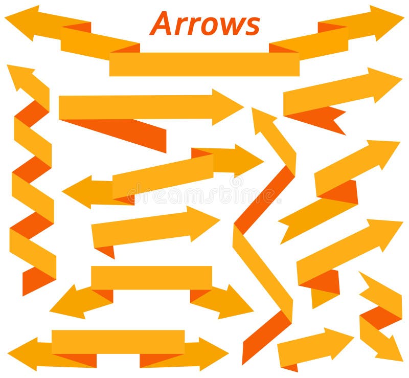 Set of Arrows in Modern Flat Style Stock Vector - Illustration of ...