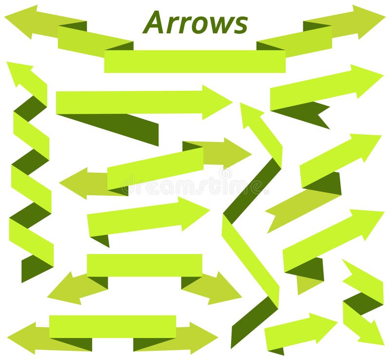 Set of Arrows in Modern Flat Style. Elements for Design Stock Vector ...