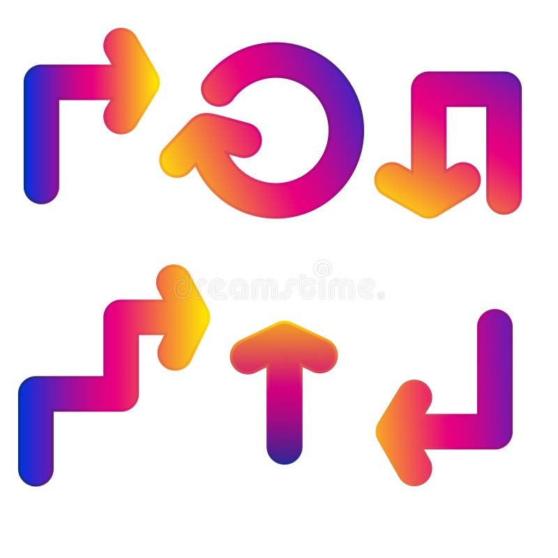 A Set of Arrows, Pointers Depicted Brush Strokes. 12 El Stock Vector ...