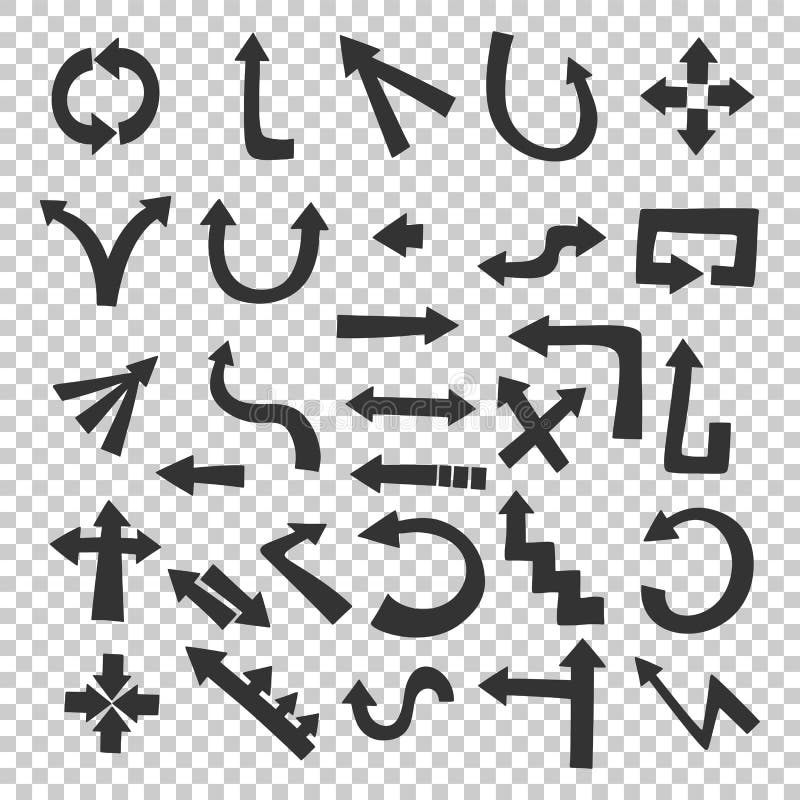 Set of Arrows Pointing in Different Directions Stock Illustration ...