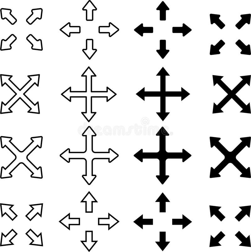 Set of Arrows Pointing To Different Directions Stock Vector ...
