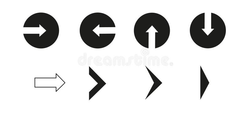 Set of Arrows, Right,left, Up, Down, Direction of Movement, Stock ...