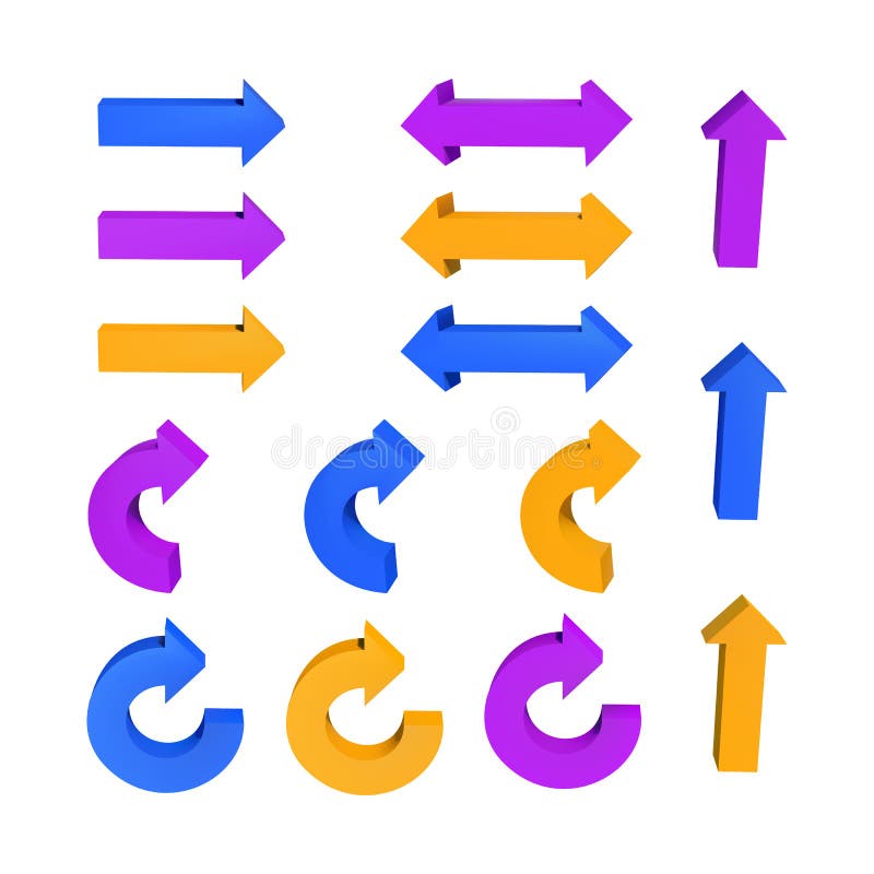 Set of arrows. stock vector. Illustration of back, bright - 130747892