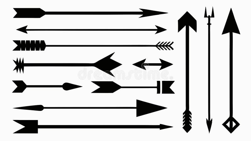 A Set of Arrows in Various Orientations and Positions Stock ...