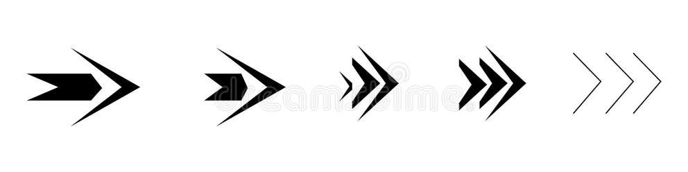 Set of Arrows Vector Illustration. Stock Illustration - Illustration of ...