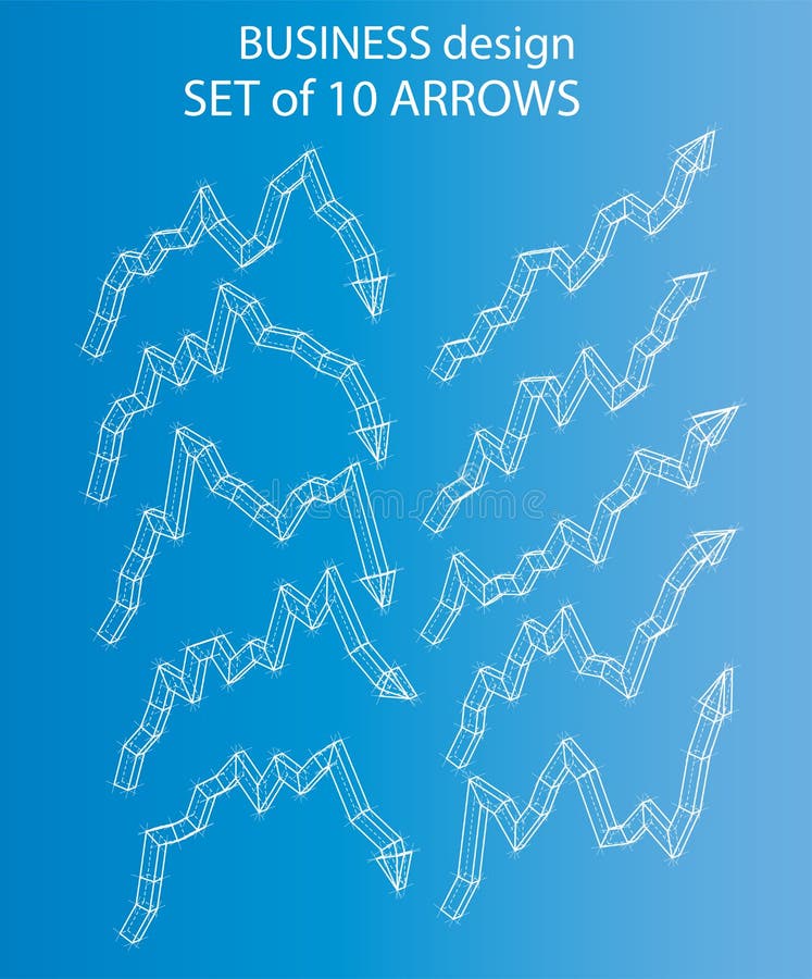 Set of Arrows Vector Illustration Stock Vector - Illustration of arrows ...