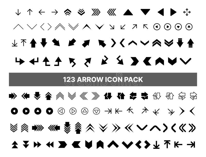 Set Arrows for Web Design. Arrows Vector Icon Stock Illustration ...