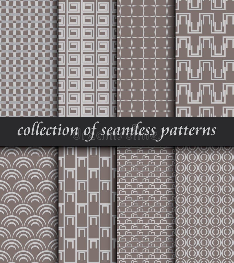 Set of Art Deco Seamless Patterns. Stylish Modern Textures. Abstract ...