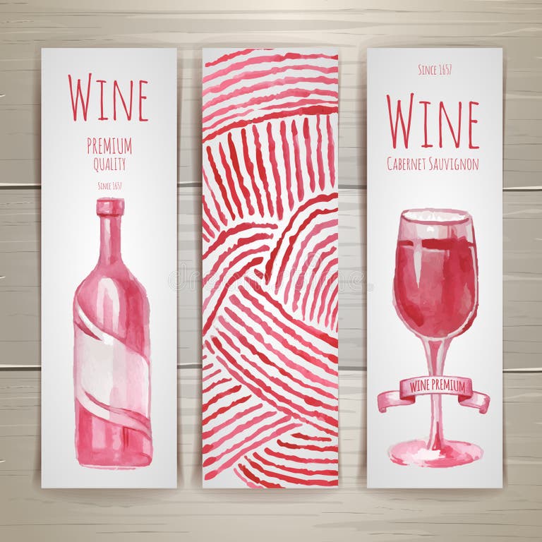 Set of Art Wine Banners and Labels Stock Vector - Illustration of ...