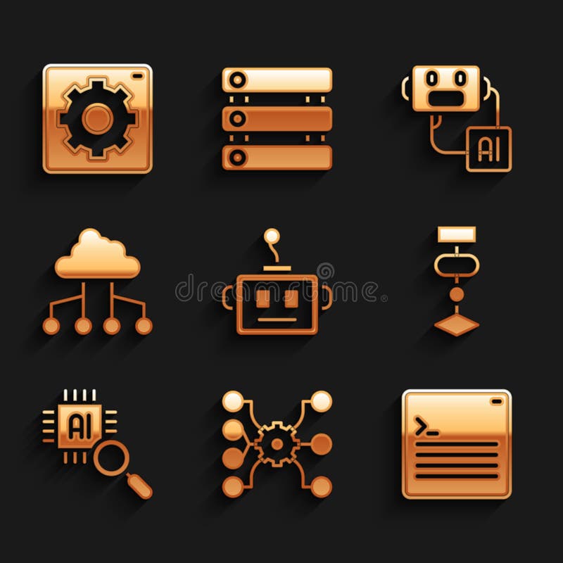 Set Artificial Intelligence Robot Neural Network Web Developer Programming Code Algorithm