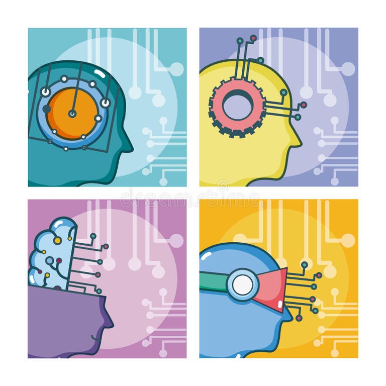 Set of Artificial Intelligence Stock Vector - Illustration of ...