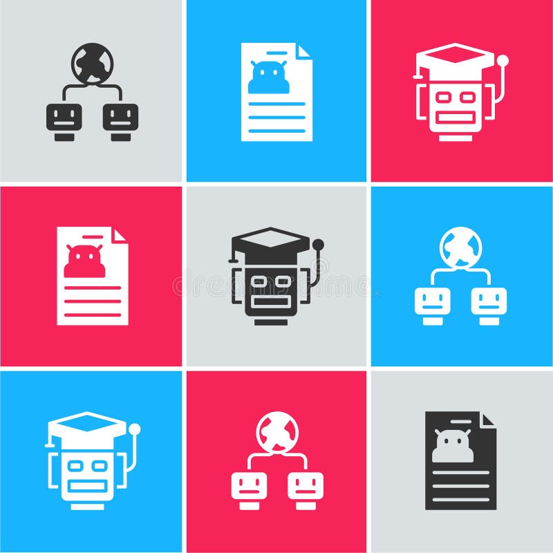 Set Artificial Intelligence, Technical Specification and Robot Icon ...