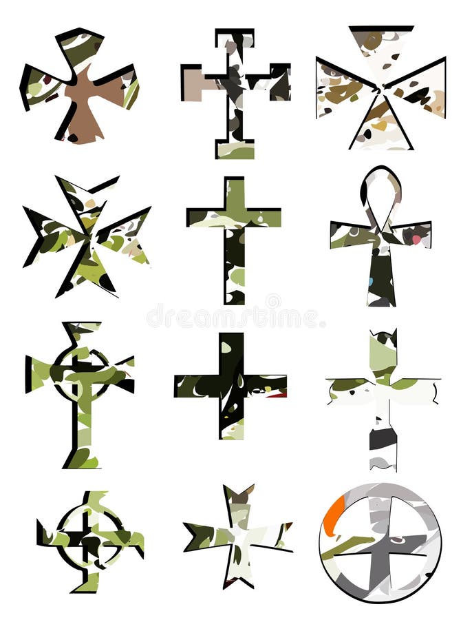 Set of Colorful Crosses Decorations Isolated Stock Vector ...