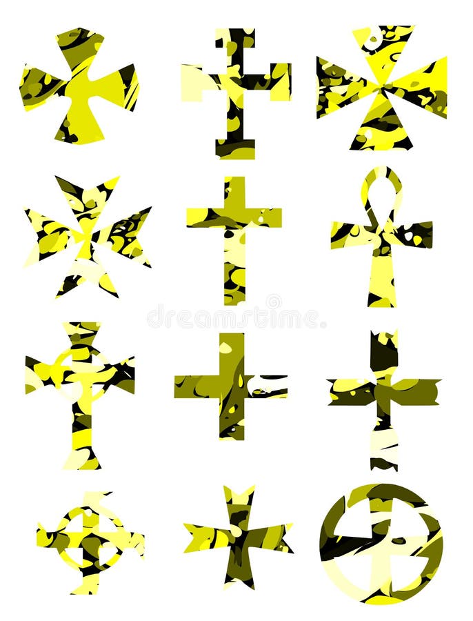 Set of Colorful Crosses Decorations Isolated Stock Vector ...