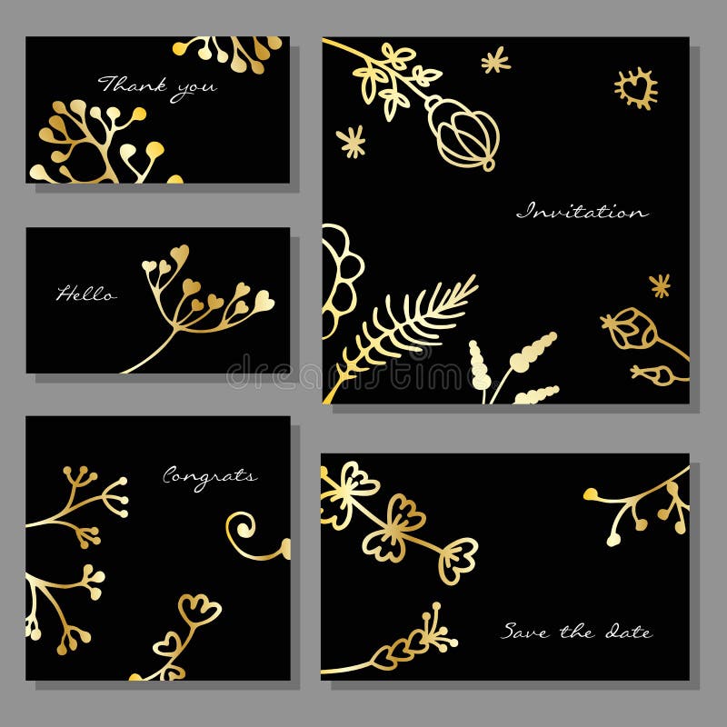 Set of Artistic Colorful Universal Cards. Brush Textures. Stock ...