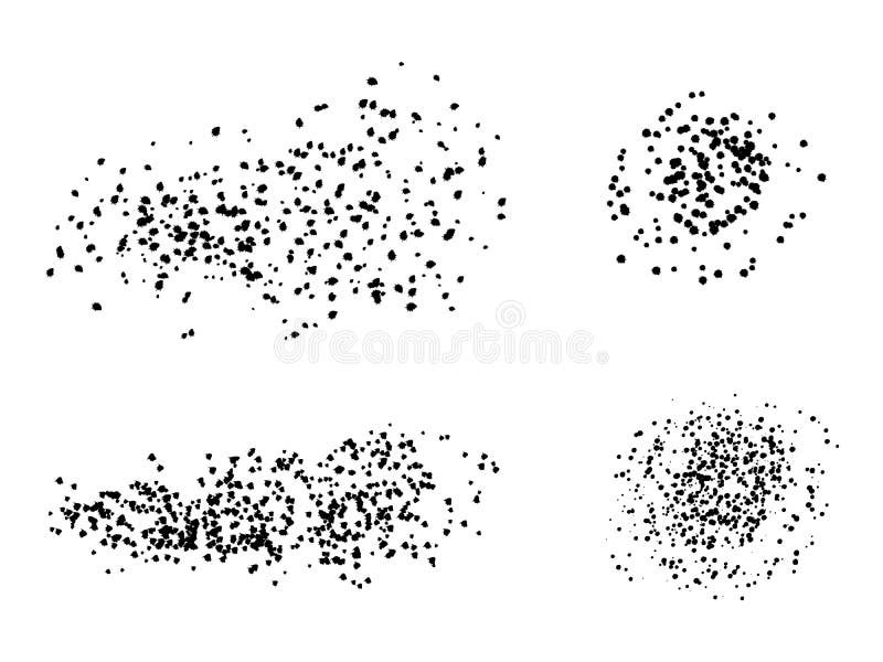 Set of Artistic Creative Black Paint Brushes with Dots, Splatters ...