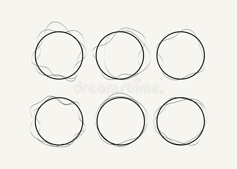 Set of Artistic Line Frames, Hand Drawn Border Stock Vector ...