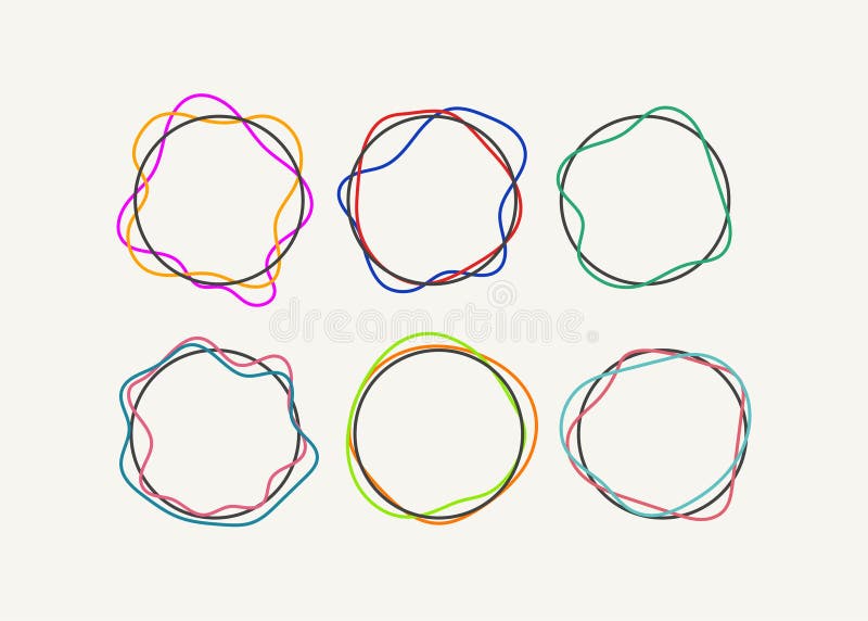 Set of Artistic Line Frames, Hand Drawn Border Stock Vector ...