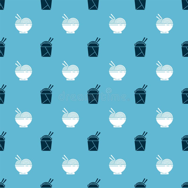 Set Asian Noodles in Paper Box and Chopsticks and Asian Noodles in Bowl ...