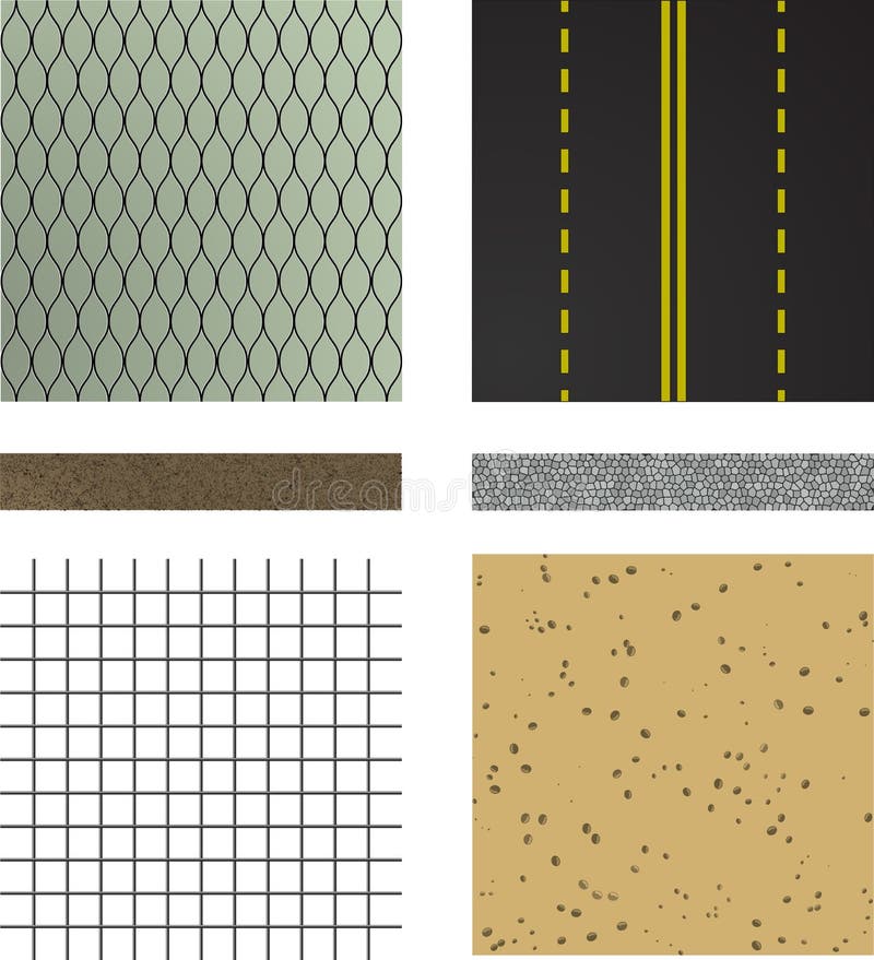 Set of Asphalt Road Textures Stock Illustration - Illustration of ...