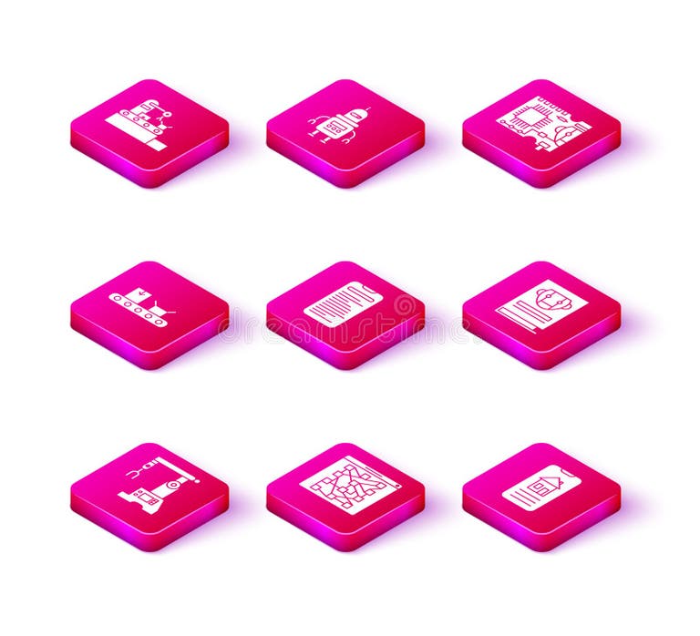 Set Assembly Line, Global Technology or Social Network, Conveyor Belt with Cardboard Box ...