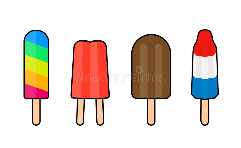 A Set of Assorted Coloured Popsicles Stock Vector - Illustration of ...