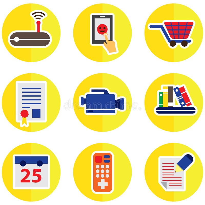 Set of Assorted Icons. Vector Illustration Decorative Design Stock ...