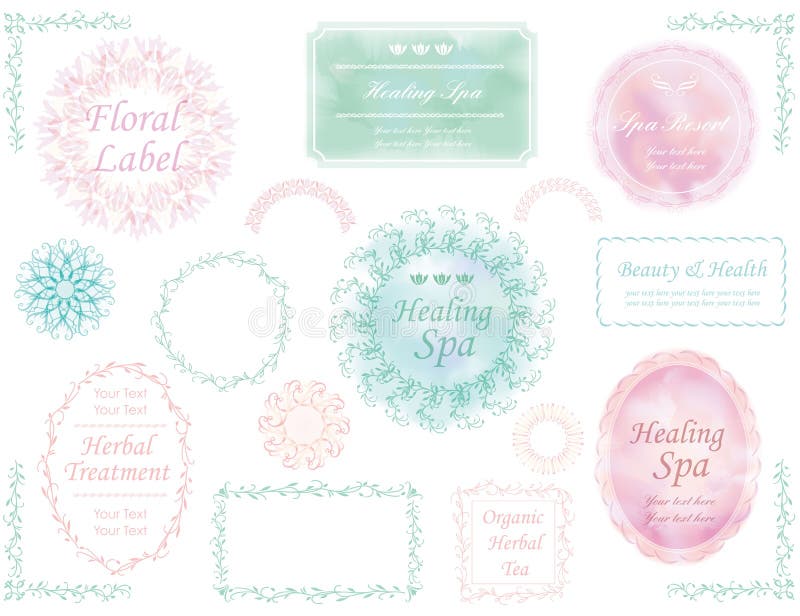 Set of Assorted Labels in Pastel Colors, Vector Illustrations. Stock ...