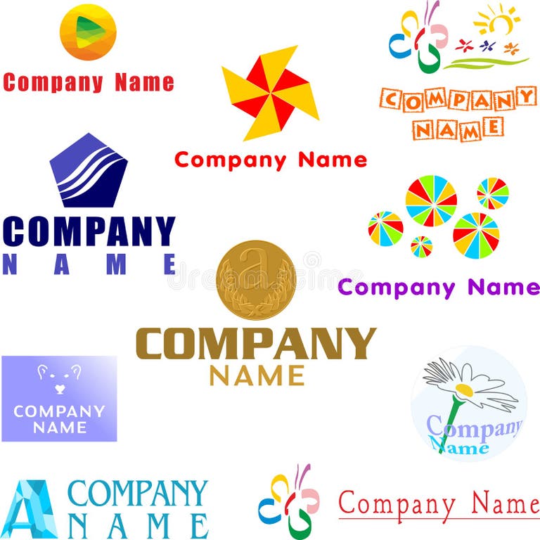 Set of Assorted Logo Examples Stock Vector - Illustration of letter ...
