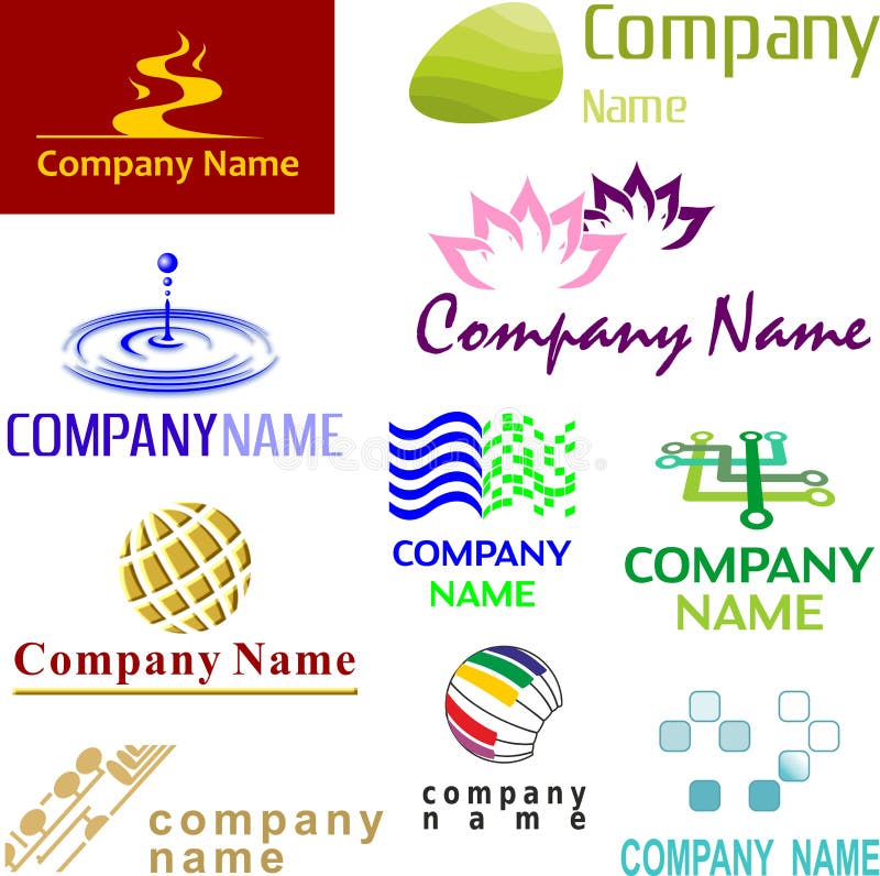 Set of Assorted Logo Examples Stock Vector - Illustration of globe ...