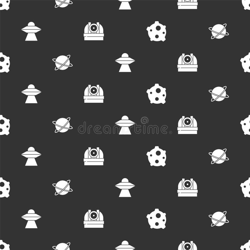 Set Asteroid, Satellites Orbiting the Planet, UFO Flying Spaceship and ...