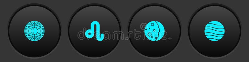 Set Astrology Horoscope Circle, Leo Zodiac, Eclipse of the Sun and ...