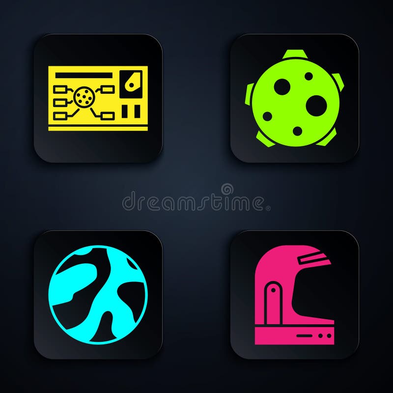 Set Astronaut Helmet, Futuristic Hud Interface, Planet and Planet ... Set Astronaut Helmet, Futuristic Hud Interface, Planet and Planet ...