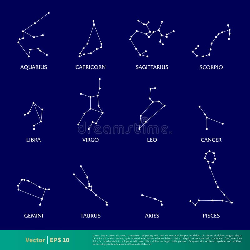 Set Astronomy Constellation Star Icon Vector Logo Template Illustration ...