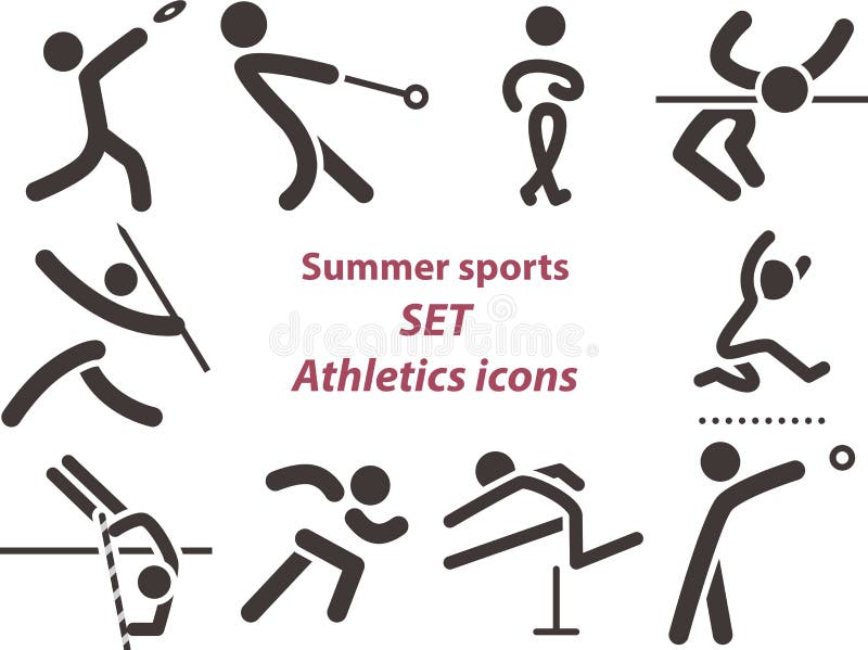 All Athletics Set of Sport Icons Stock Vector - Illustration of moving ...