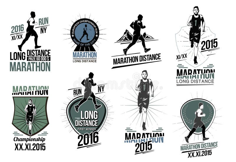 Running Club Labels, Emblems and Design Elements Stock Vector ...