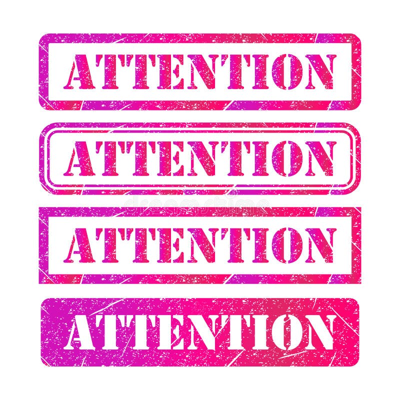 Set of Attention Stamp Symbol, Label Sticker Sign Button, Text Banner ...