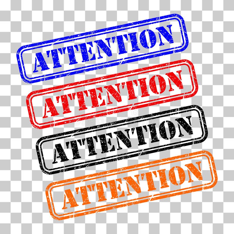 Set of Attention Stamp Symbol, Label Sticker Sign Button, Text Banner ...