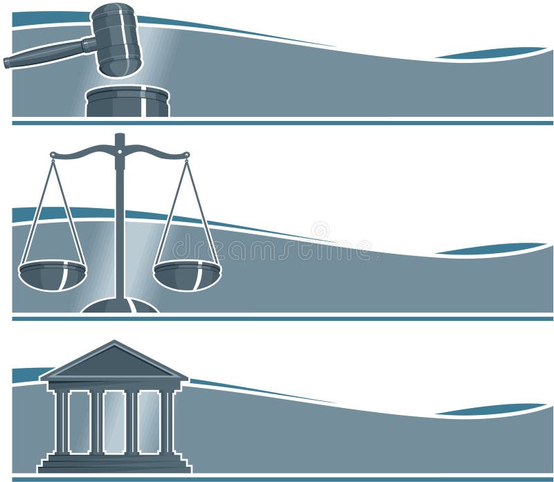 Justice & Law Horizontal Banners Stock Vector - Illustration of scale ...