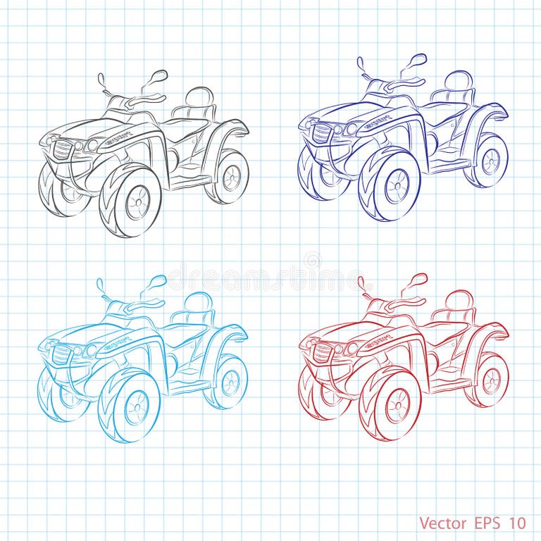 Atv Line Drawing Continous Stock Illustrations – 78 Atv Line Drawing ...