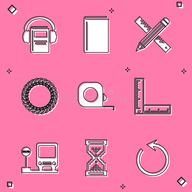 Set Audio Book, Book, Crossed Ruler and Pencil, Laurel Wreath, Roulette ... Set Audio Book, Book, Crossed Ruler and Pencil, Laurel Wreath, Roulette ...