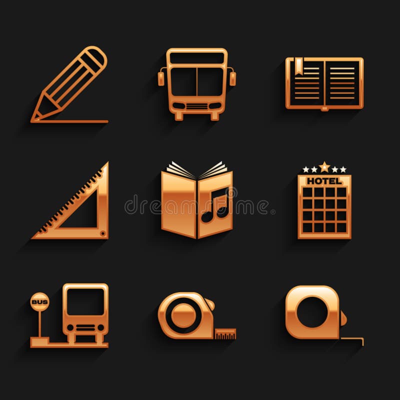 Set Ruler, Open Book, School Bus, Table and Chair, Clock, Award Cup ...