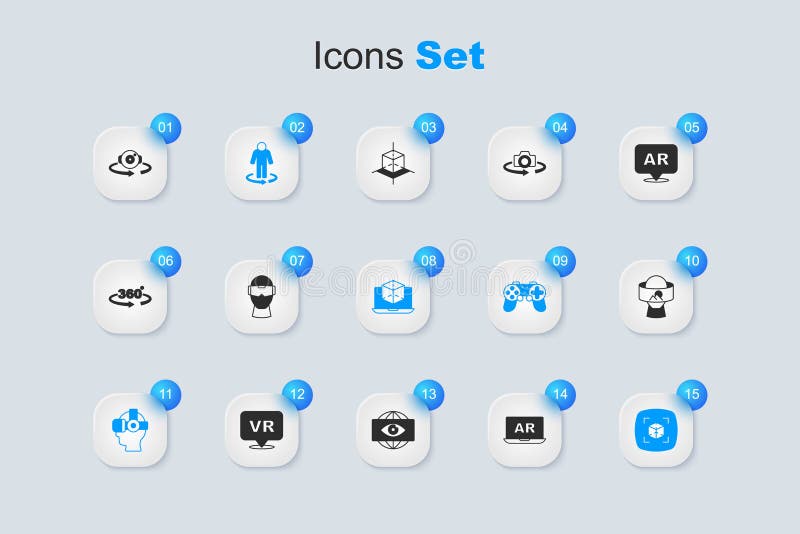 Set Augmented Reality AR, Virtual Glasses, 3d Modeling, 360 Degree View ...